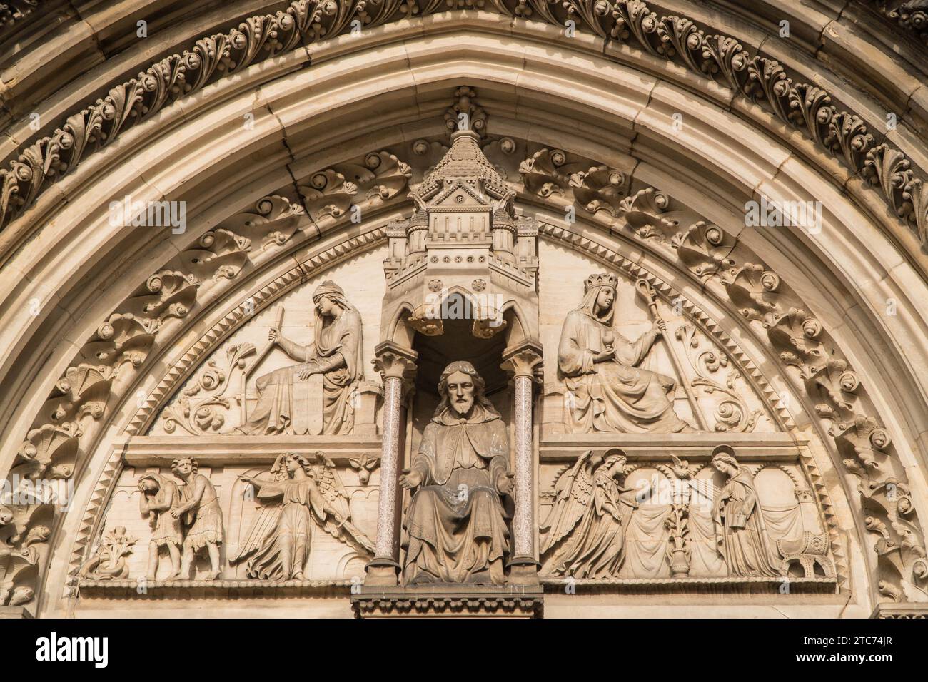 Tympanum above the door of St Wilfrid's Catholic Church, now York ...