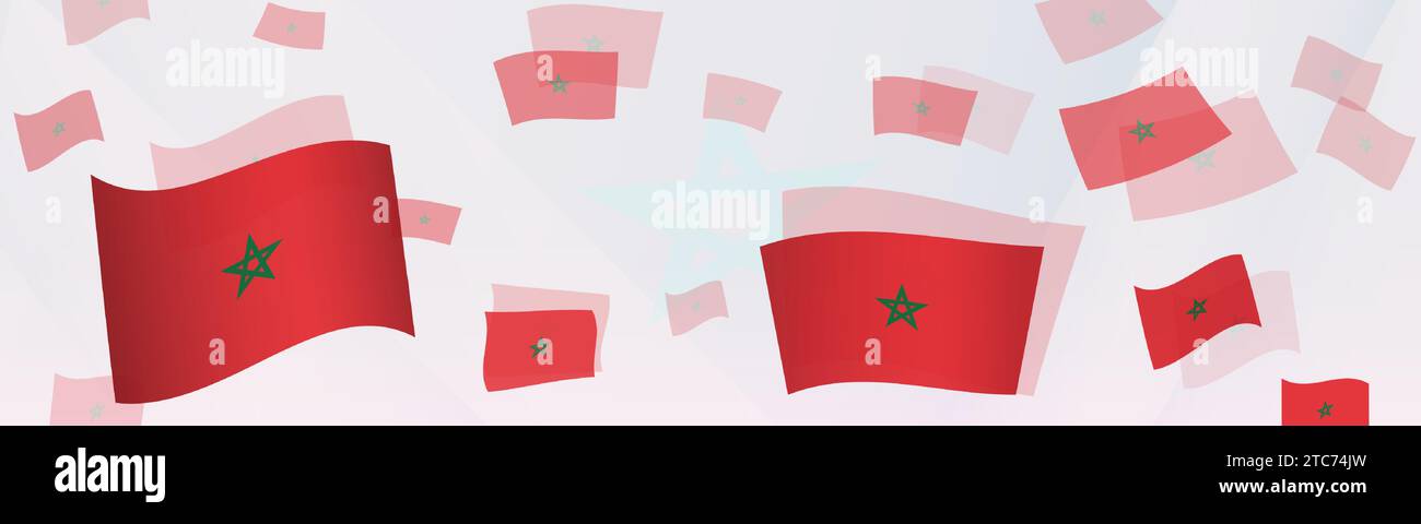 Morocco flag-themed abstract design on a banner. Abstract background ...