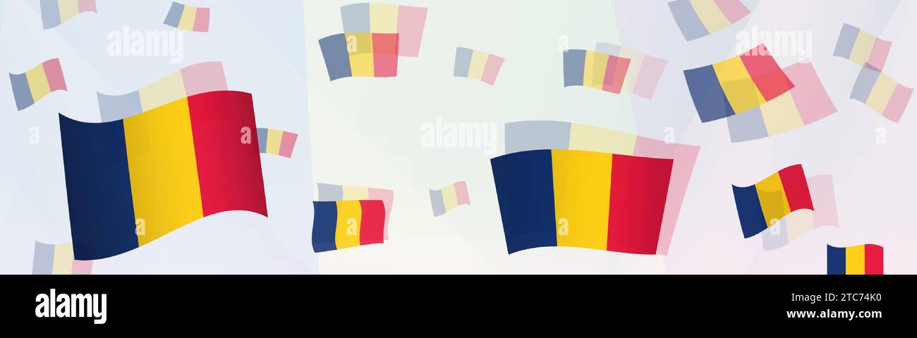 Chad flag-themed abstract design on a banner. Abstract background ...