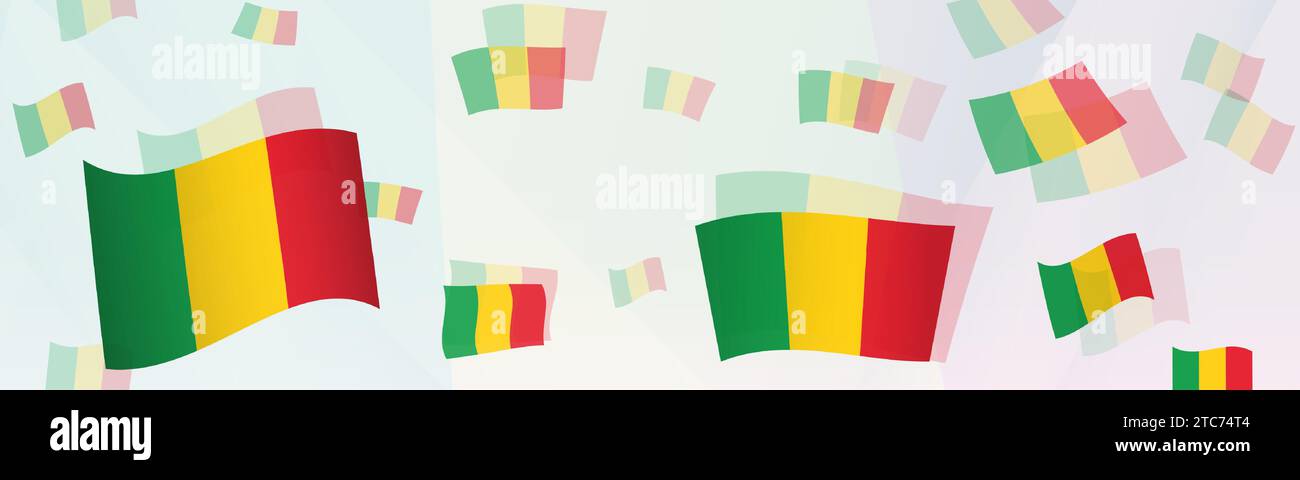 Mali flag-themed abstract design on a banner. Abstract background ...
