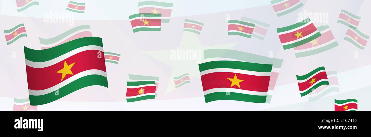 Suriname flag-themed abstract design on a banner. Abstract background ...