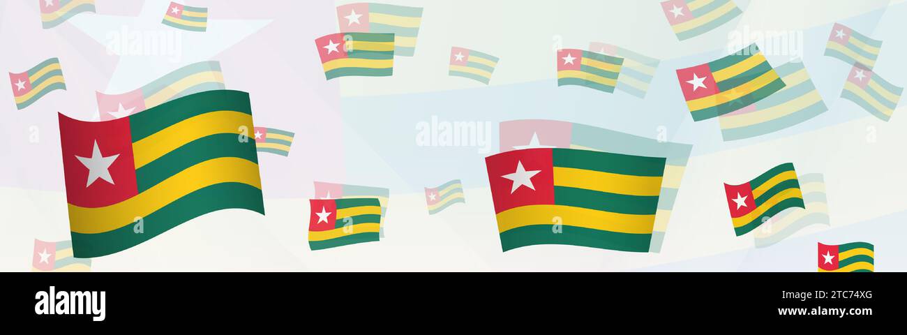 Togo flag-themed abstract design on a banner. Abstract background ...