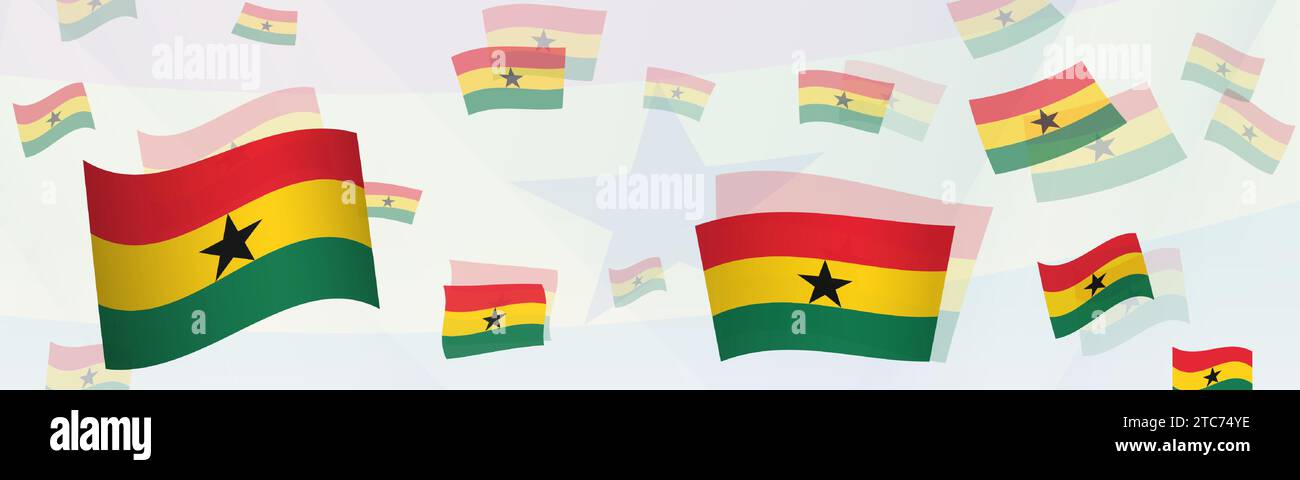 Ghana flag-themed abstract design on a banner. Abstract background ...