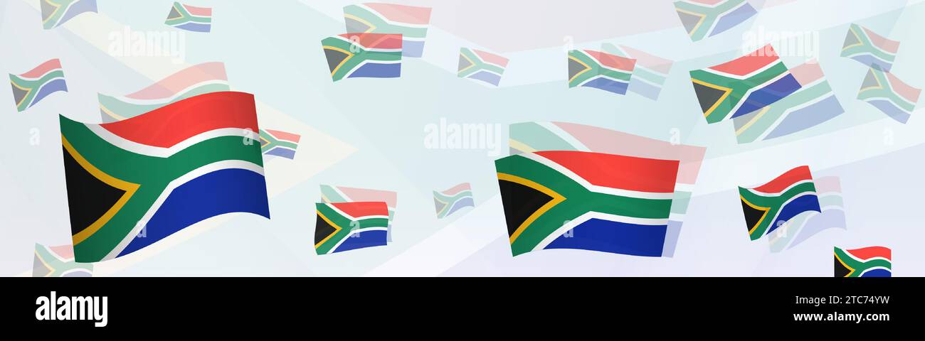 South Africa flag-themed abstract design on a banner. Abstract ...