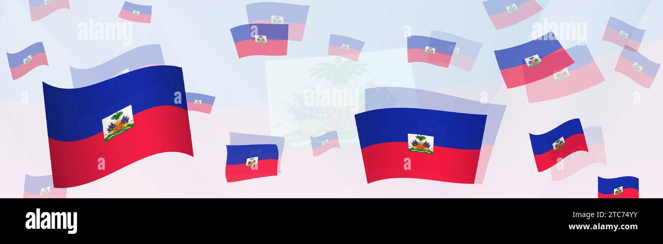 Haiti flag-themed abstract design on a banner. Abstract background ...
