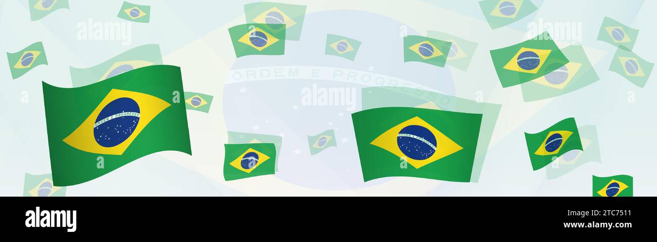 Brazil flag-themed abstract design on a banner. Abstract background ...