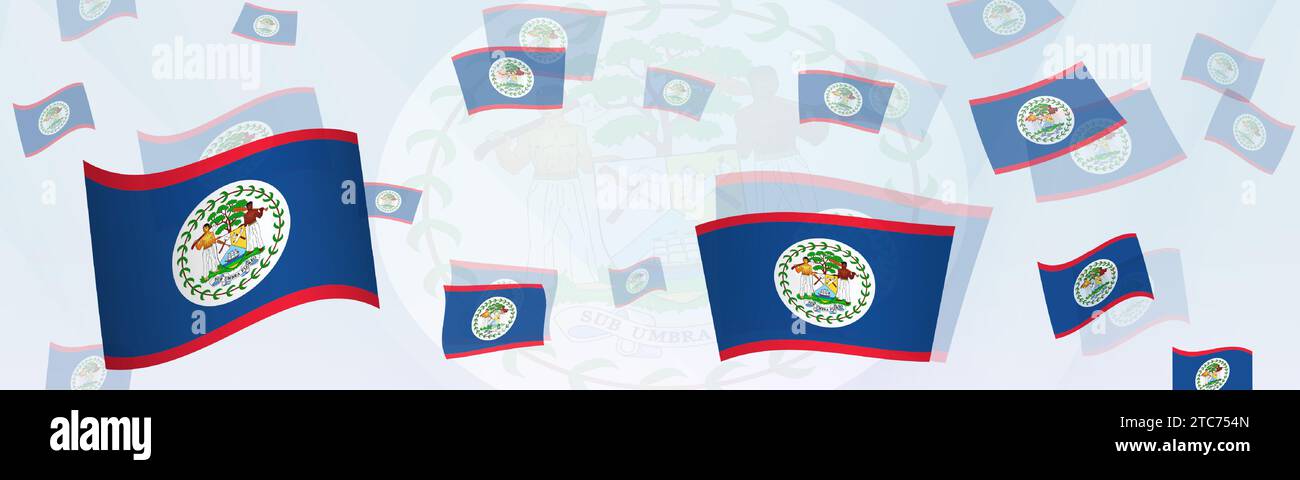 Belize flag-themed abstract design on a banner. Abstract background ...