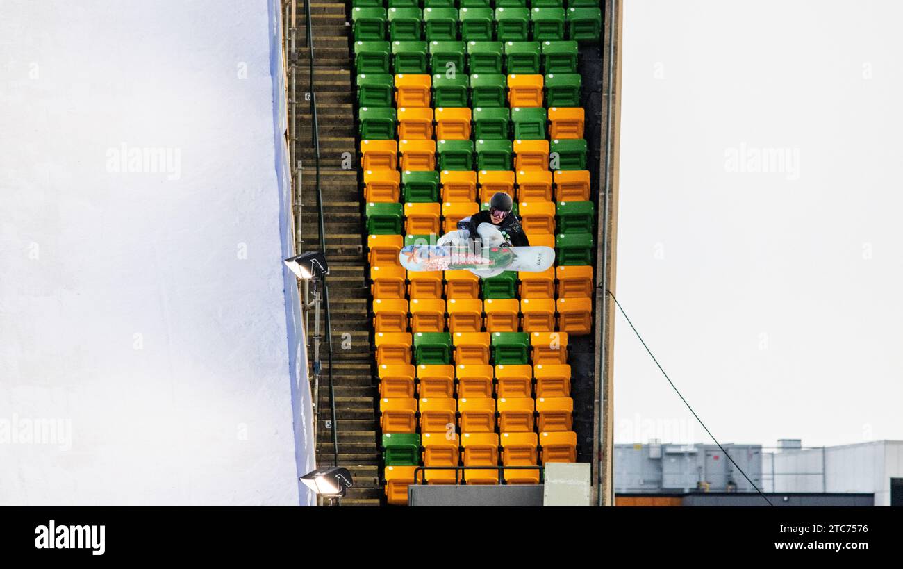 Edmonton, Canada. 09th Dec, 2023. 15 Year old snowboard phenom Eli ...