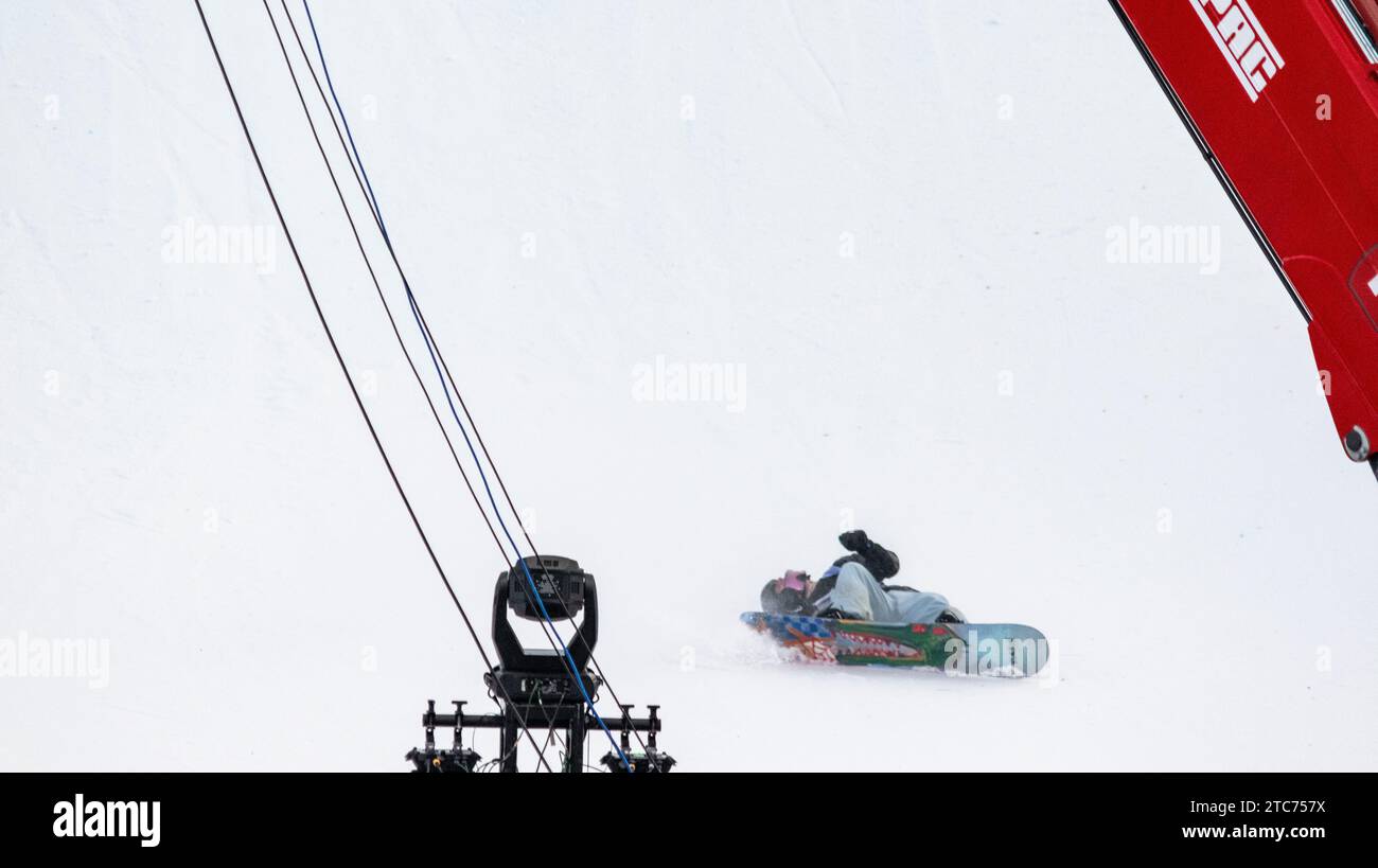Edmonton, Canada. 09th Dec, 2023. Eli Bouchard (CAN) crashes the ...