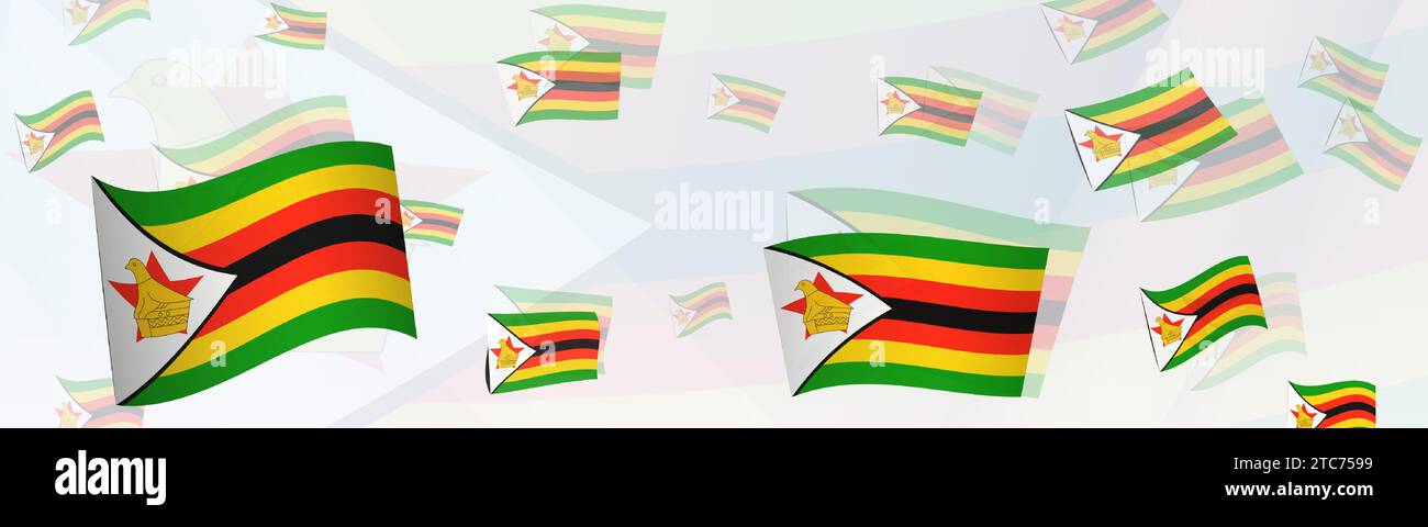 Zimbabwe flag-themed abstract design on a banner. Abstract background ...