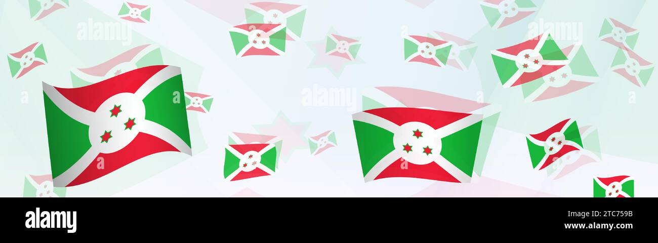 Burundi flag-themed abstract design on a banner. Abstract background ...