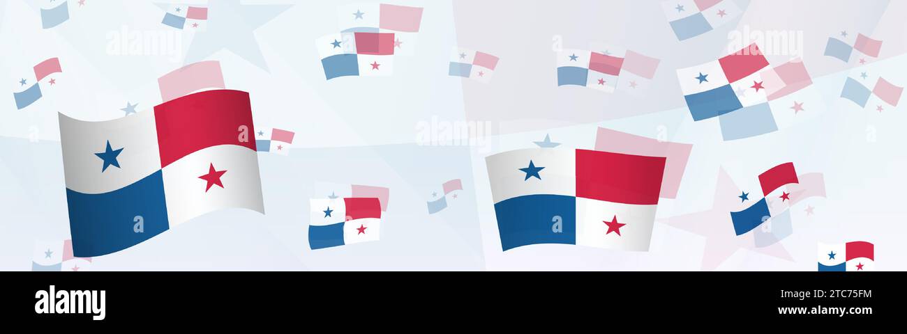 Panama flag-themed abstract design on a banner. Abstract background ...