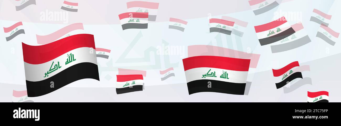 Iraq flag-themed abstract design on a banner. Abstract background ...