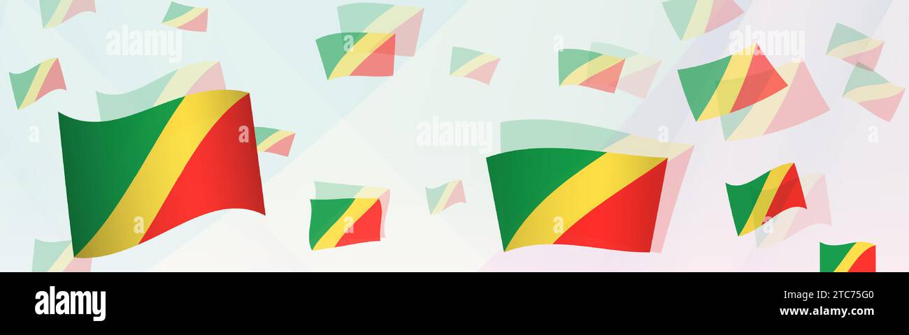 Congo flag-themed abstract design on a banner. Abstract background ...
