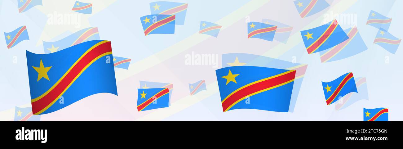 DR Congo flag-themed abstract design on a banner. Abstract background ...