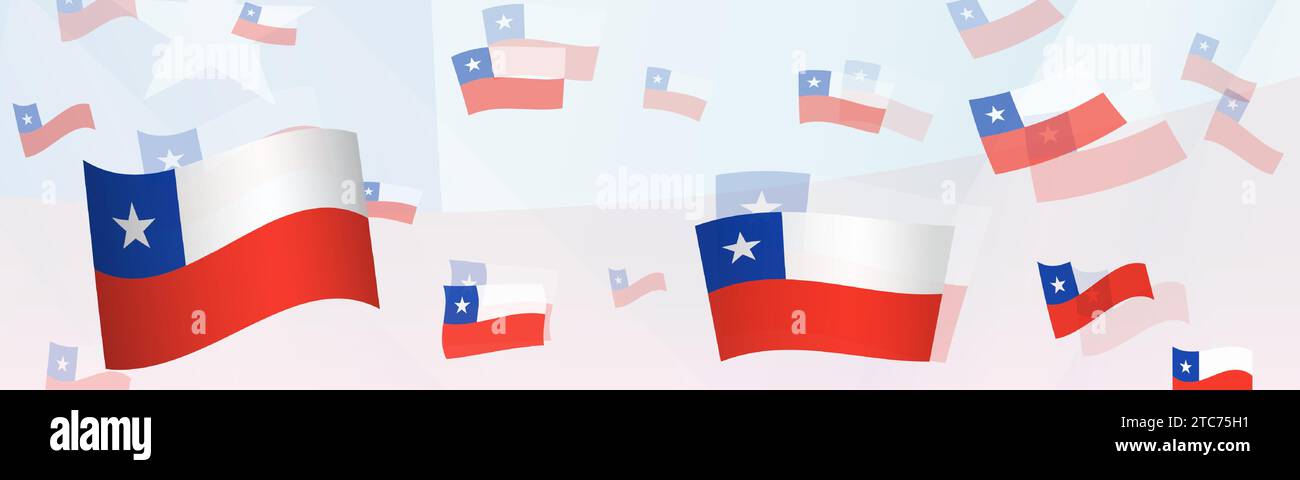 Chile flag-themed abstract design on a banner. Abstract background ...