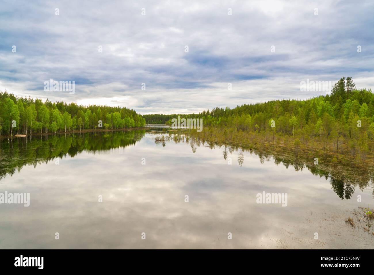 View along the river Isojoki taken from the Lentiirantie 912 bridge ...