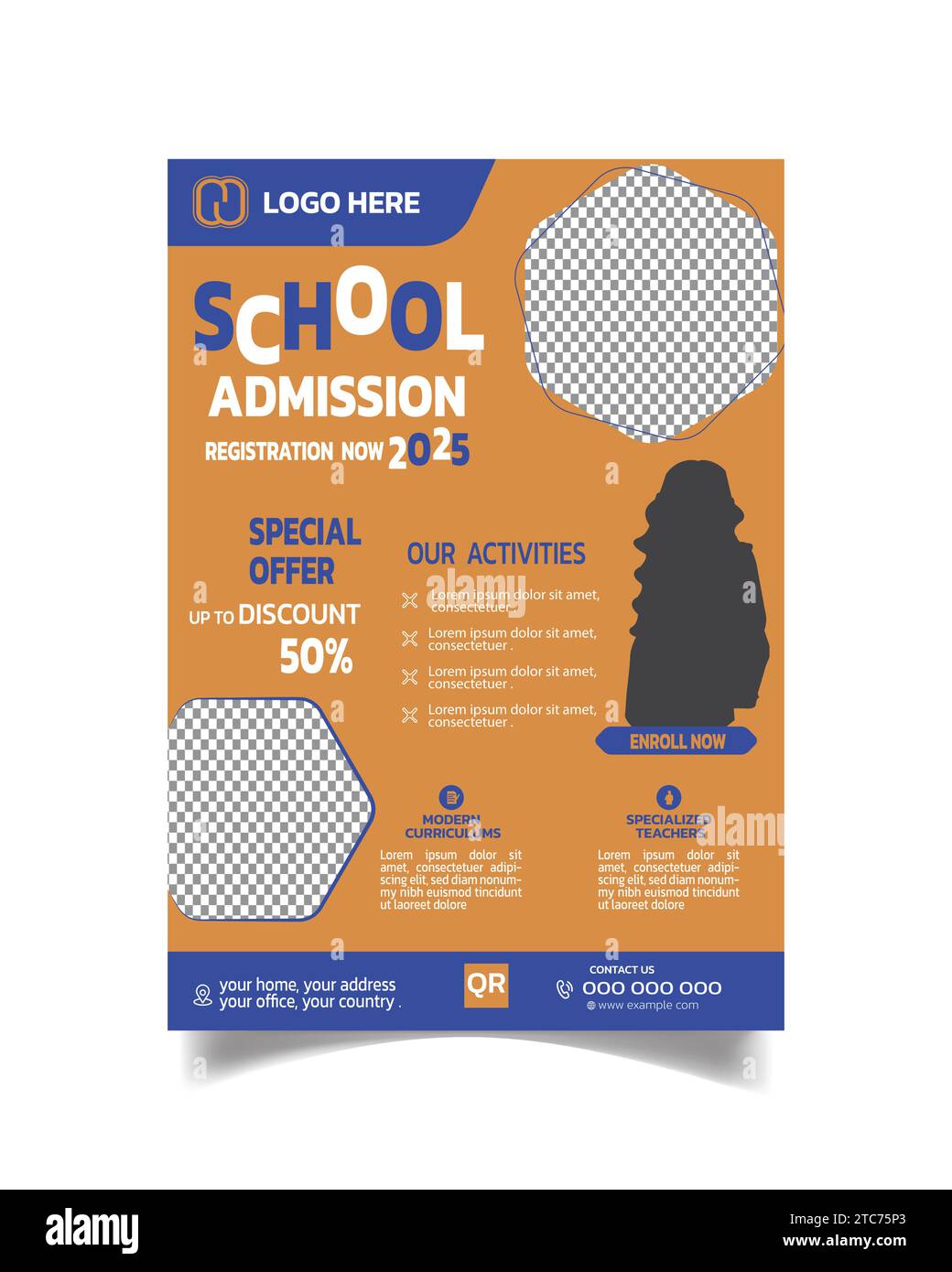 Modern School Admission Flyer or Kids School A4 Poster Template Design ...
