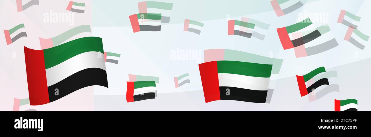 United Arab Emirates flag-themed abstract design on a banner. Abstract ...