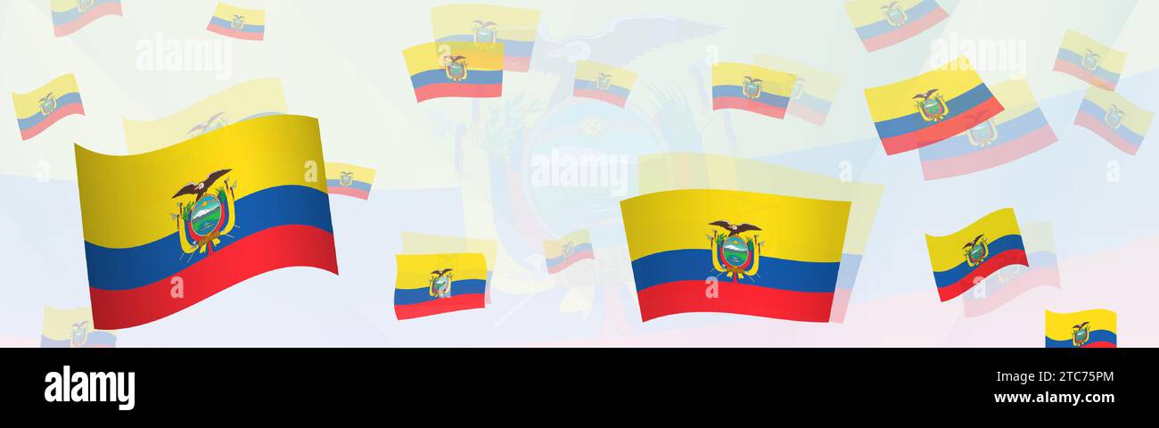 Ecuador flag-themed abstract design on a banner. Abstract background ...