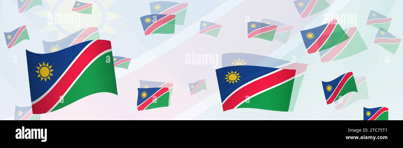 Namibia flag-themed abstract design on a banner. Abstract background ...