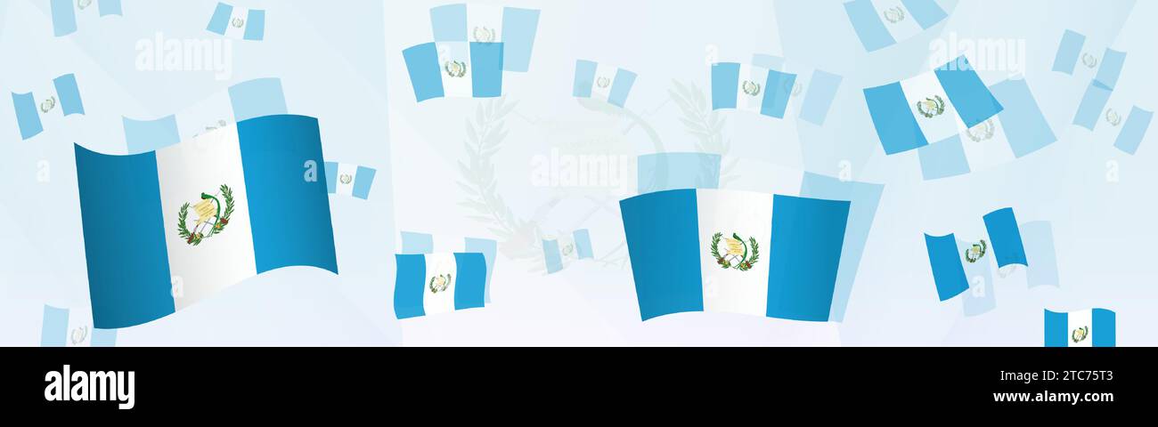Guatemala flag-themed abstract design on a banner. Abstract background ...