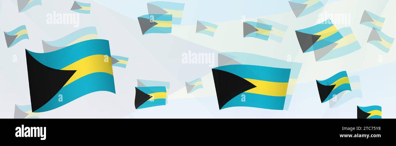 The Bahamas flag-themed abstract design on a banner. Abstract ...