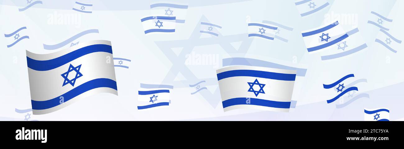 Israel flag-themed abstract design on a banner. Abstract background ...