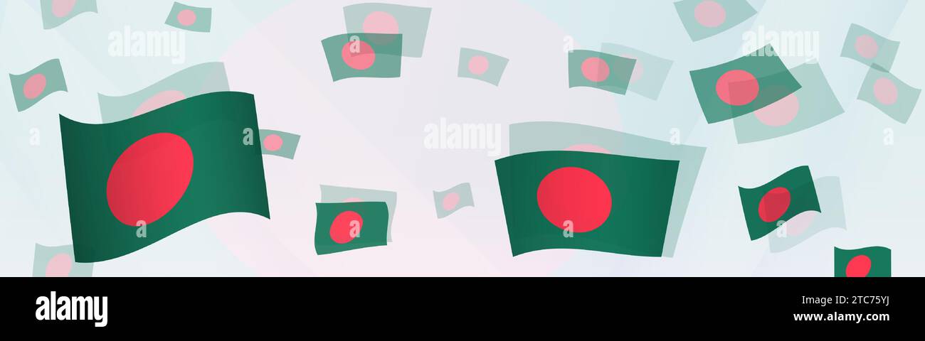Bangladesh flag-themed abstract design on a banner. Abstract background ...