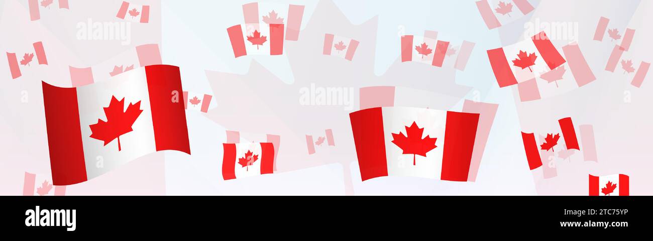 Canada flag-themed abstract design on a banner. Abstract background ...