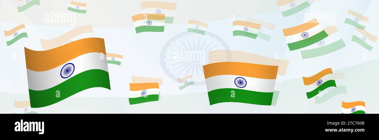 India flag-themed abstract design on a banner. Abstract background ...