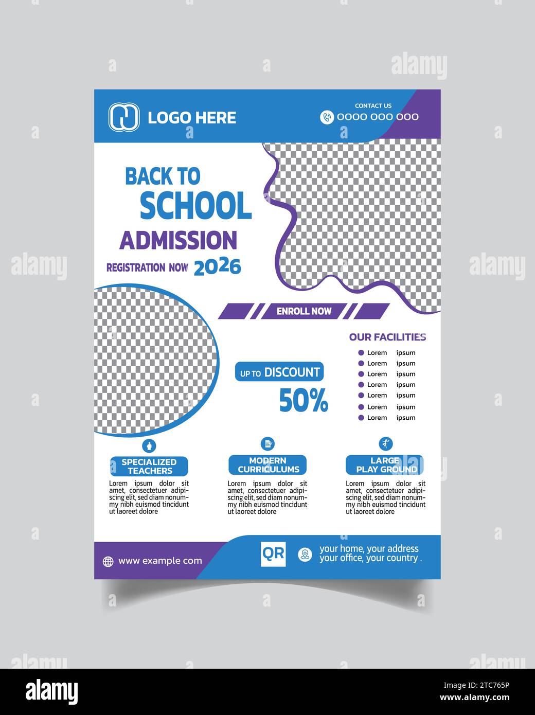 Admission flyer design a4 poster Stock Vector Images - Alamy