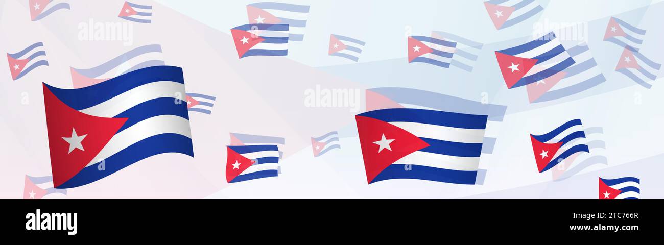 Cuba flag-themed abstract design on a banner. Abstract background ...