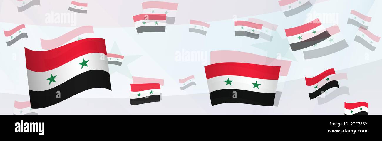 Syria flag-themed abstract design on a banner. Abstract background ...