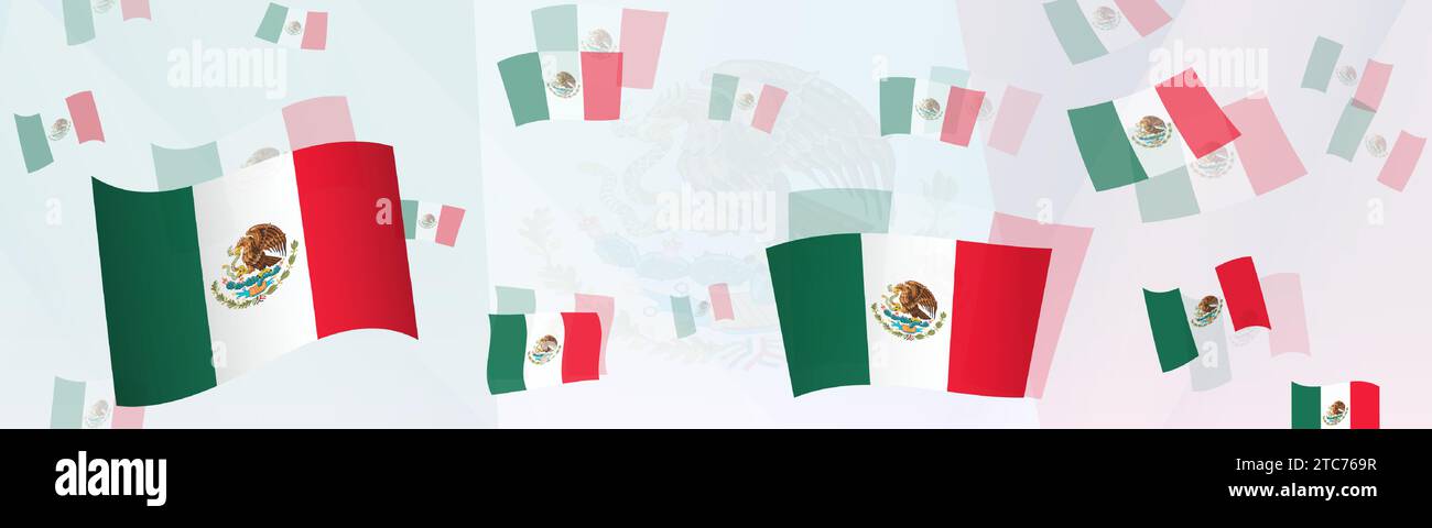 Mexico flag-themed abstract design on a banner. Abstract background ...