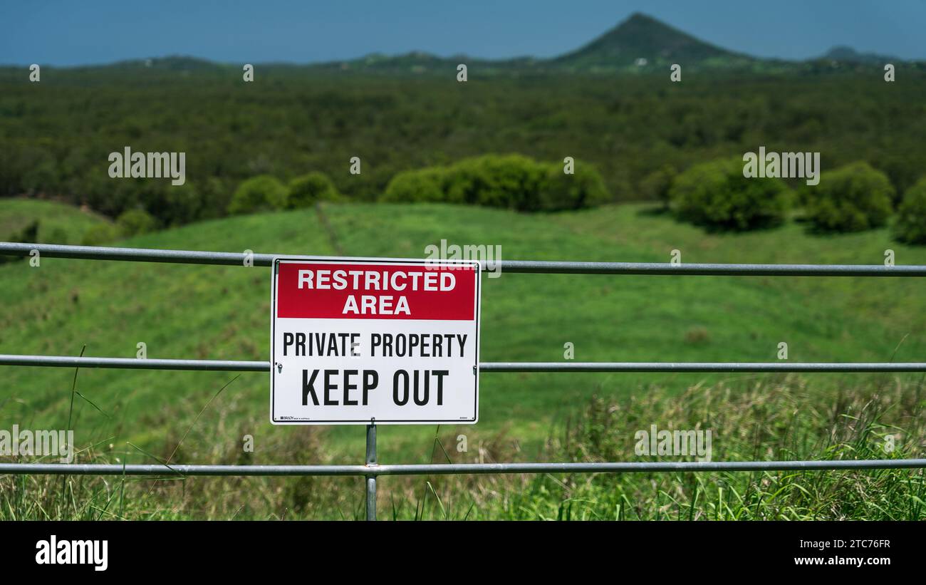 Restricted area, private property, keep out sign Stock Photo - Alamy