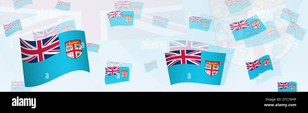 Fiji flag-themed abstract design on a banner. Abstract background ...