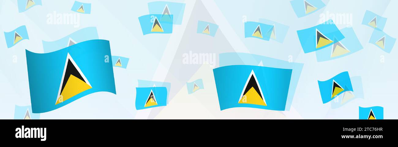 Saint Lucia flag-themed abstract design on a banner. Abstract ...