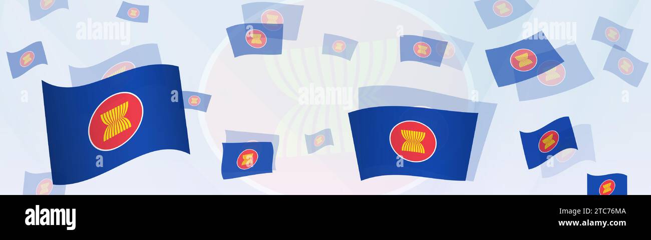 ASEAN flag-themed abstract design on a banner. Abstract background ...