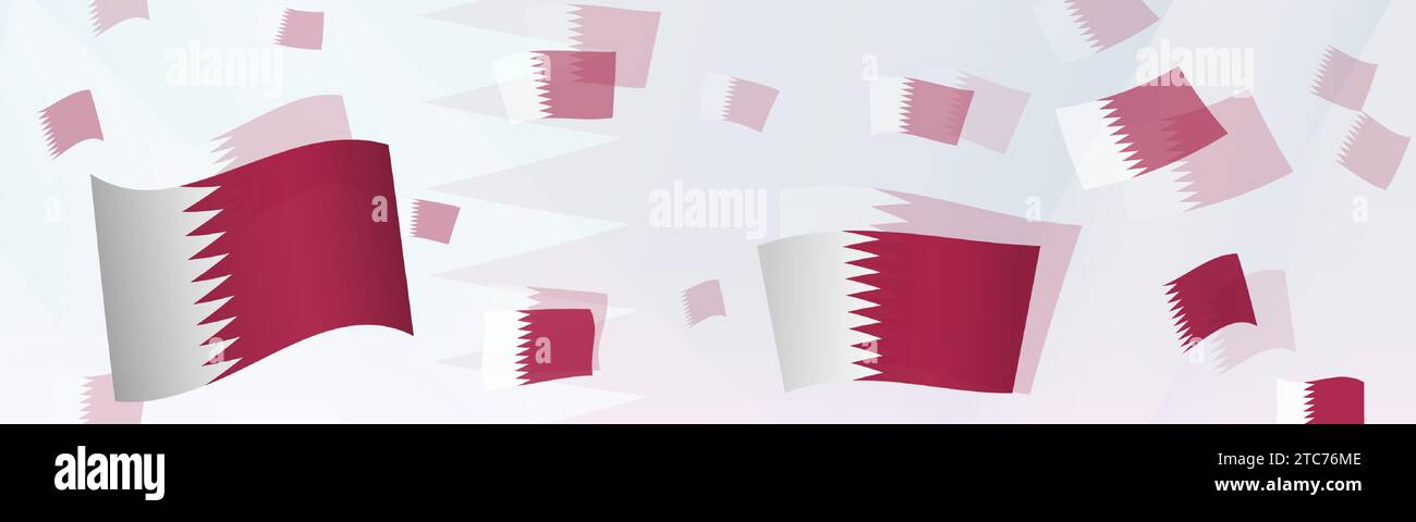 Qatar flag-themed abstract design on a banner. Abstract background ...