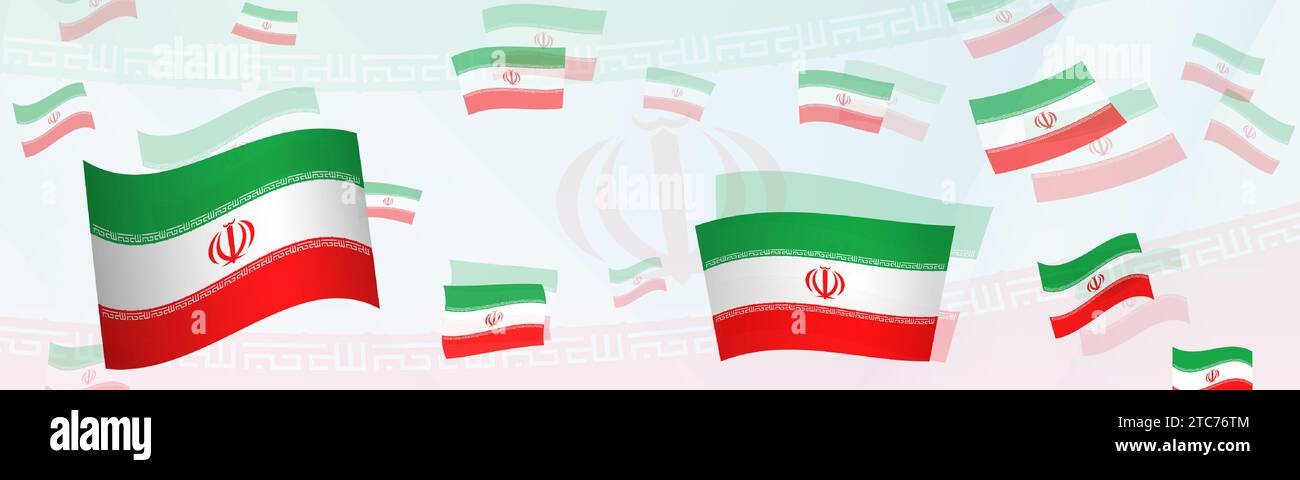 Iran flag-themed abstract design on a banner. Abstract background design with National flags ...