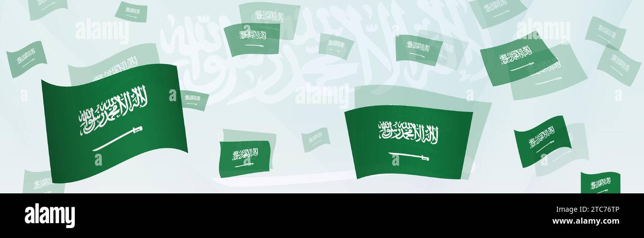Saudi Arabia flag-themed abstract design on a banner. Abstract ...