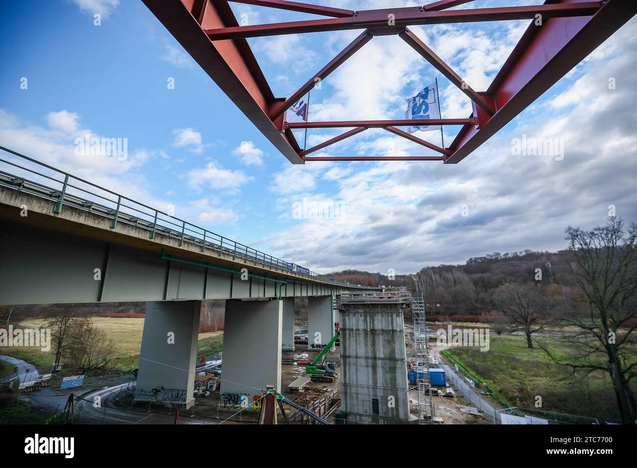 Grimma, Germany. 11th Dec, 2023. The preconstruction fork for the ...