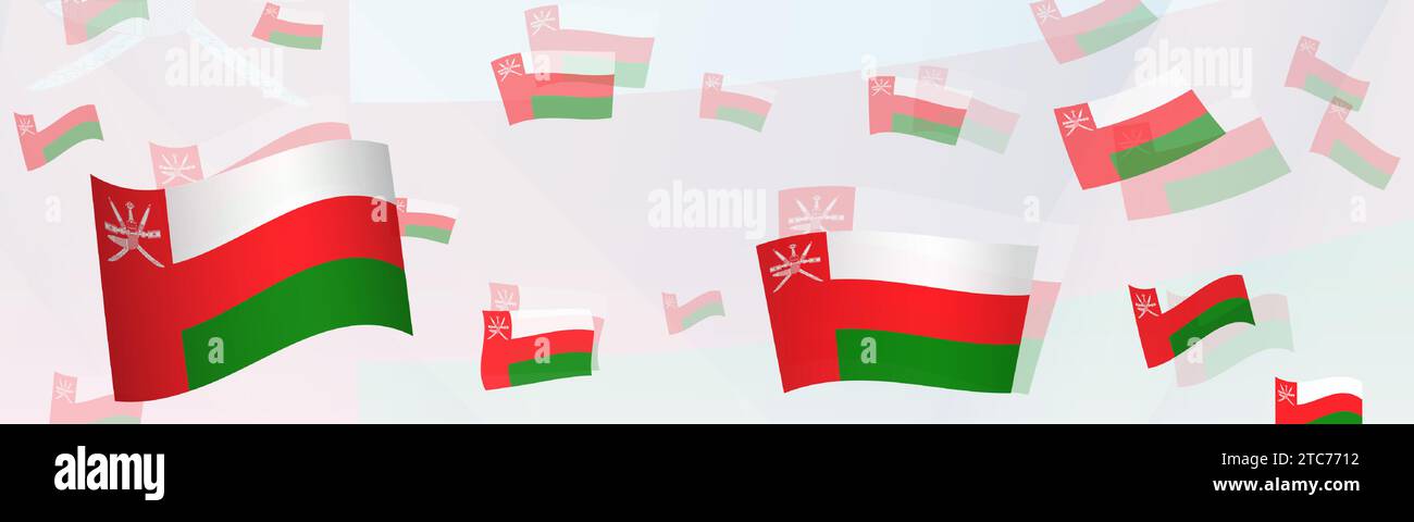 Oman flag-themed abstract design on a banner. Abstract background ...