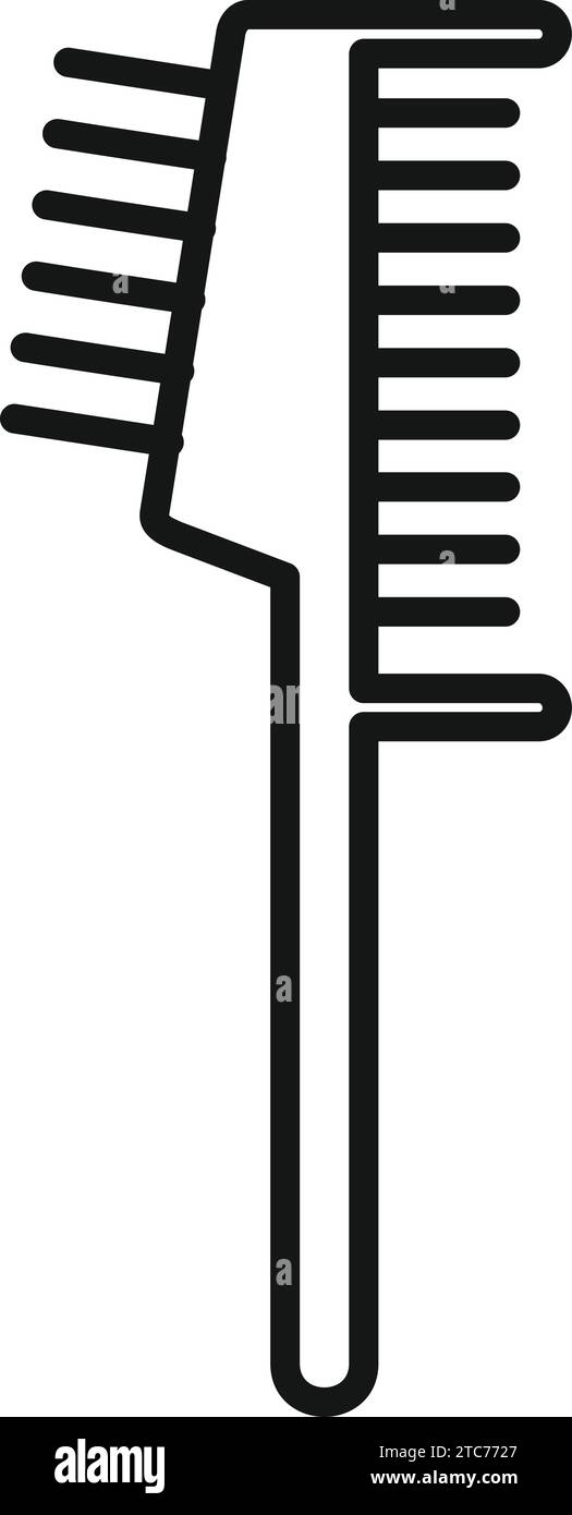 Double comb brush icon outline vector. Beauty salon tool. Hair female ...