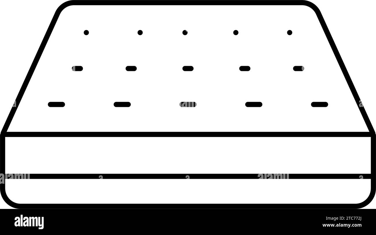 memory foam mattress bedroom interior line icon vector illustration ...