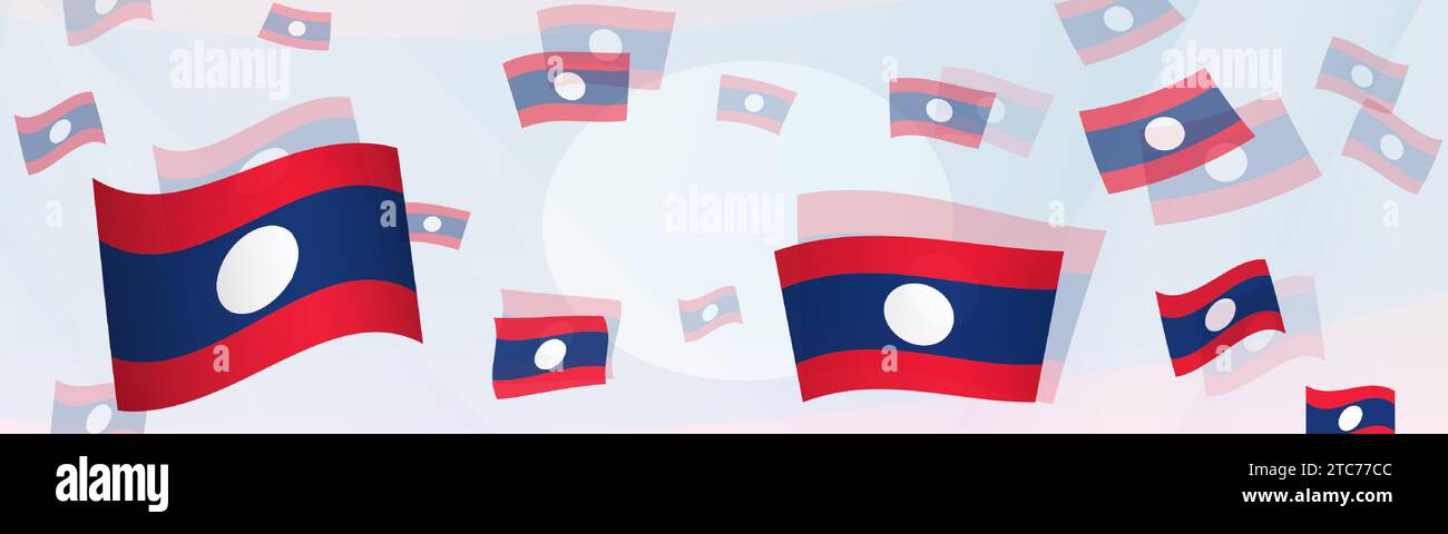 Laos flag-themed abstract design on a banner. Abstract background ...