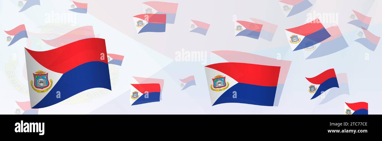 Sint Maarten flag-themed abstract design on a banner. Abstract ...