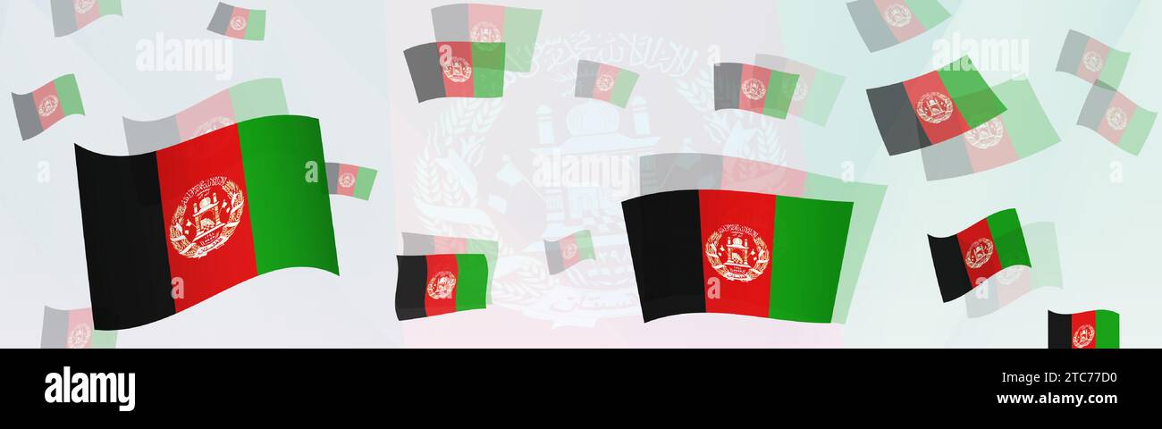 Afghanistan flag-themed abstract design on a banner. Abstract ...