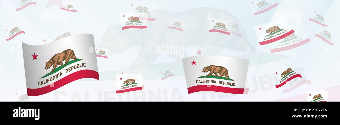 California flag-themed abstract design on a banner. Abstract background ...